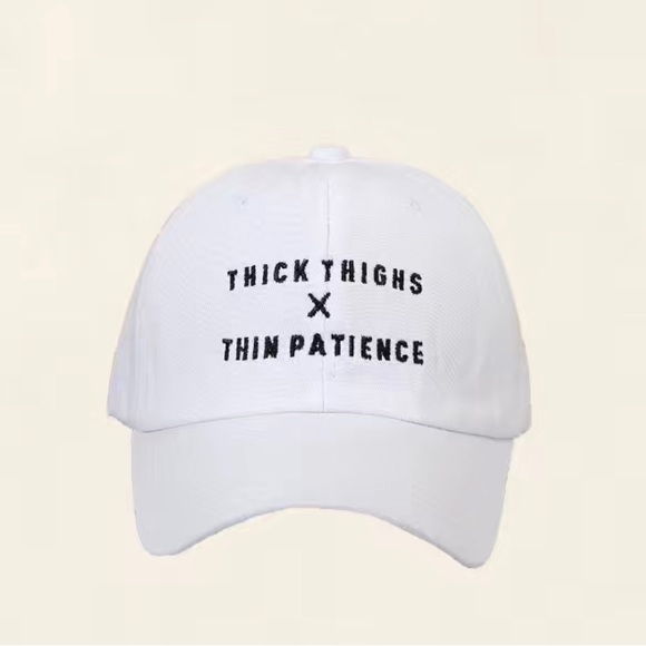 Accessories | New White And Black Thick Thighs X Thin Patience Baseball ...